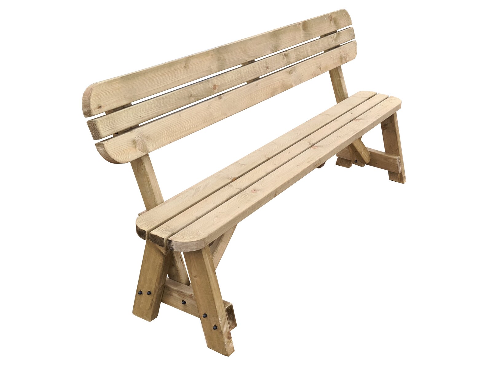 Wooden Rounded Fence Bench With Back-rest Victoria | Etsy UK