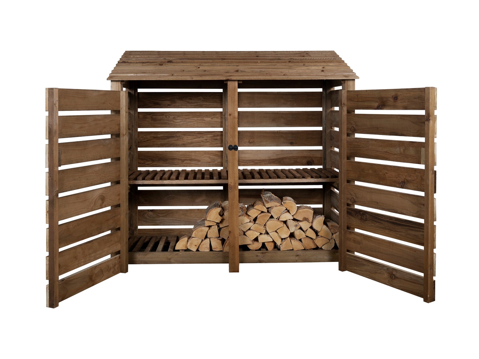 Wooden Log Store 6ft Slatted Firewood Storage Double Bay With - Etsy UK