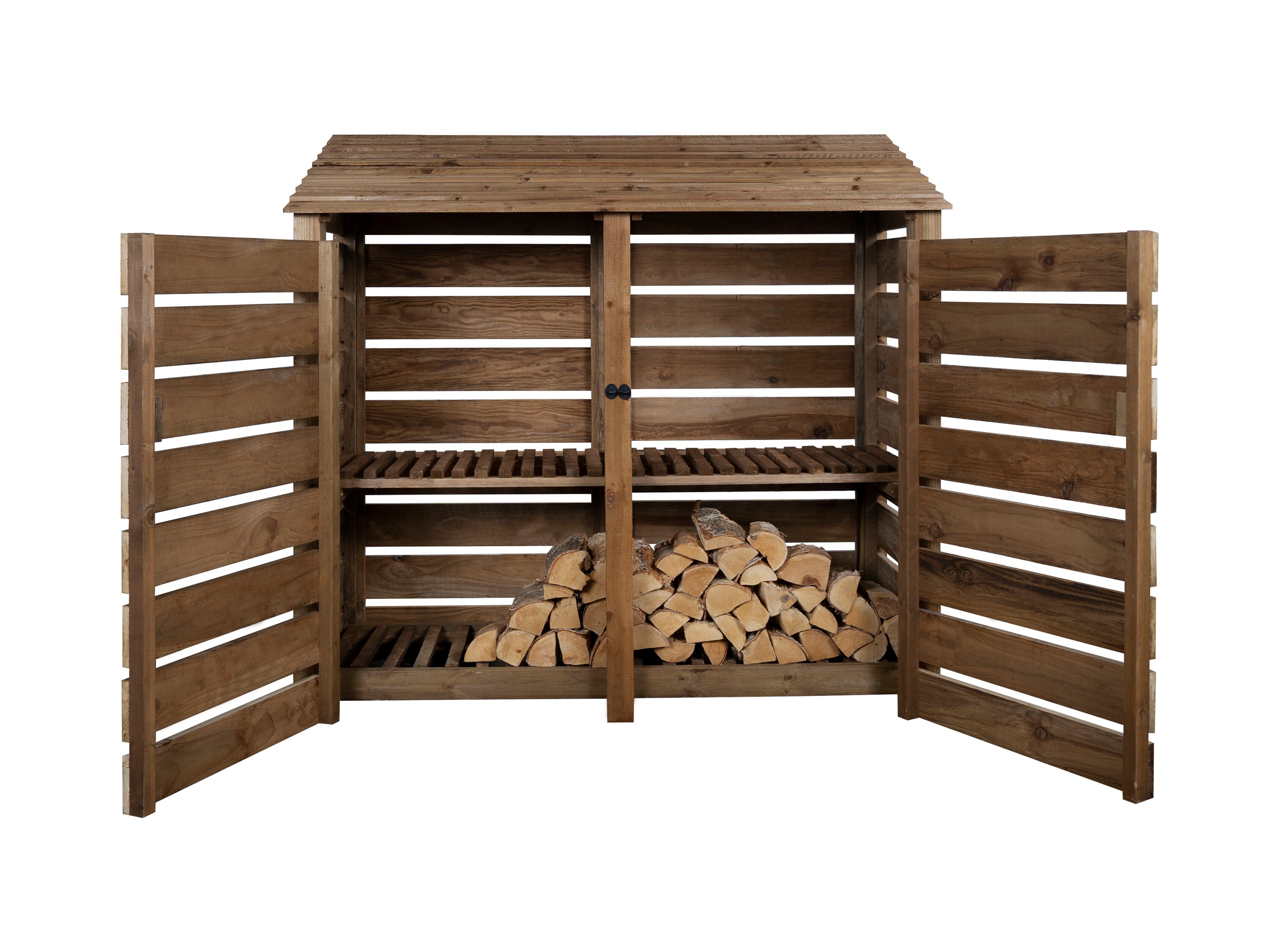 Wooden Log Store 6ft Slatted Firewood Storage Double Bay With - Etsy UK