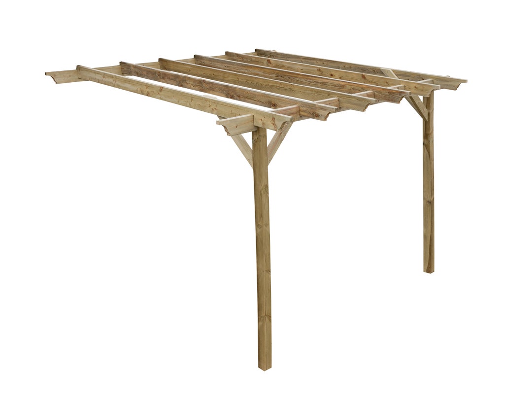 Wooden Lean-to Garden Pergola Kit: Rot-resistant Pinewood - Etsy UK