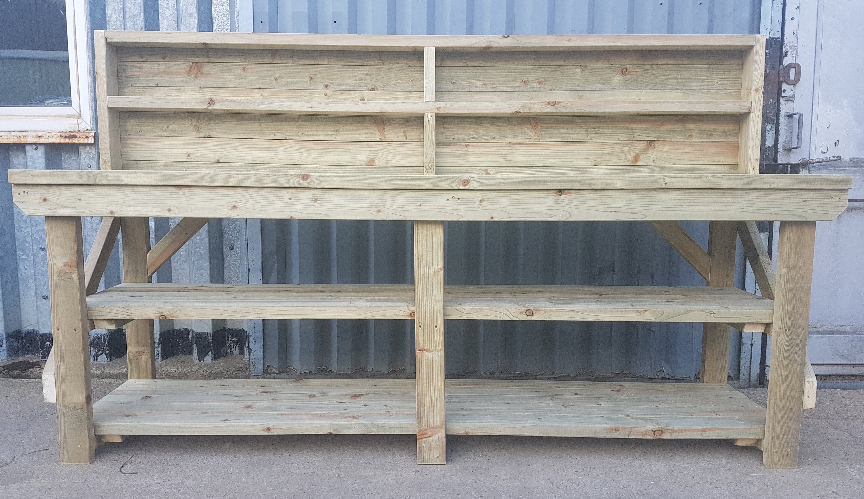 Wooden Indoor/Outdoor Workbench With Back Panel And Double | Etsy