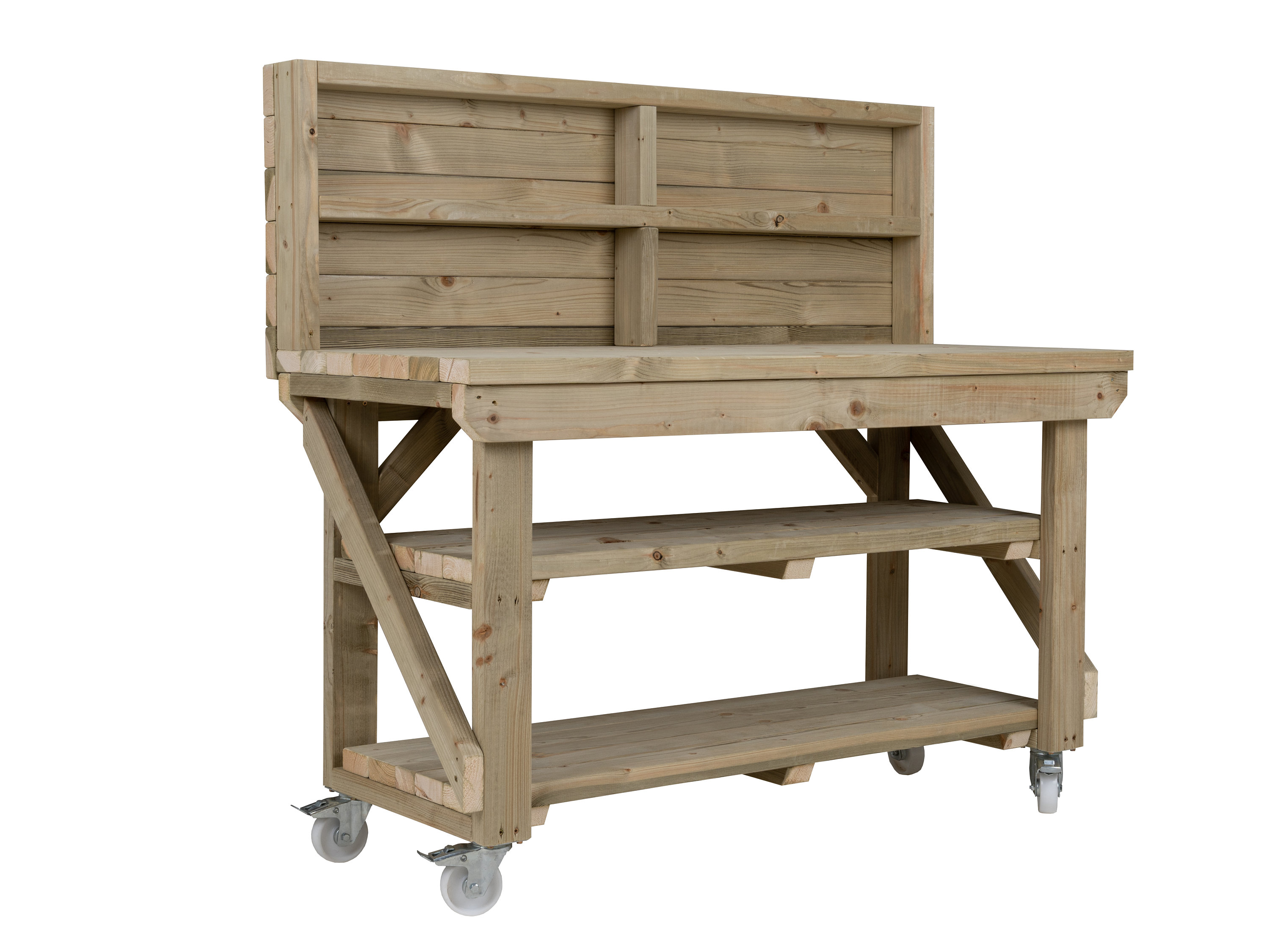 Wooden Indoor/outdoor Workbench With Back Panel and Double - Etsy UK