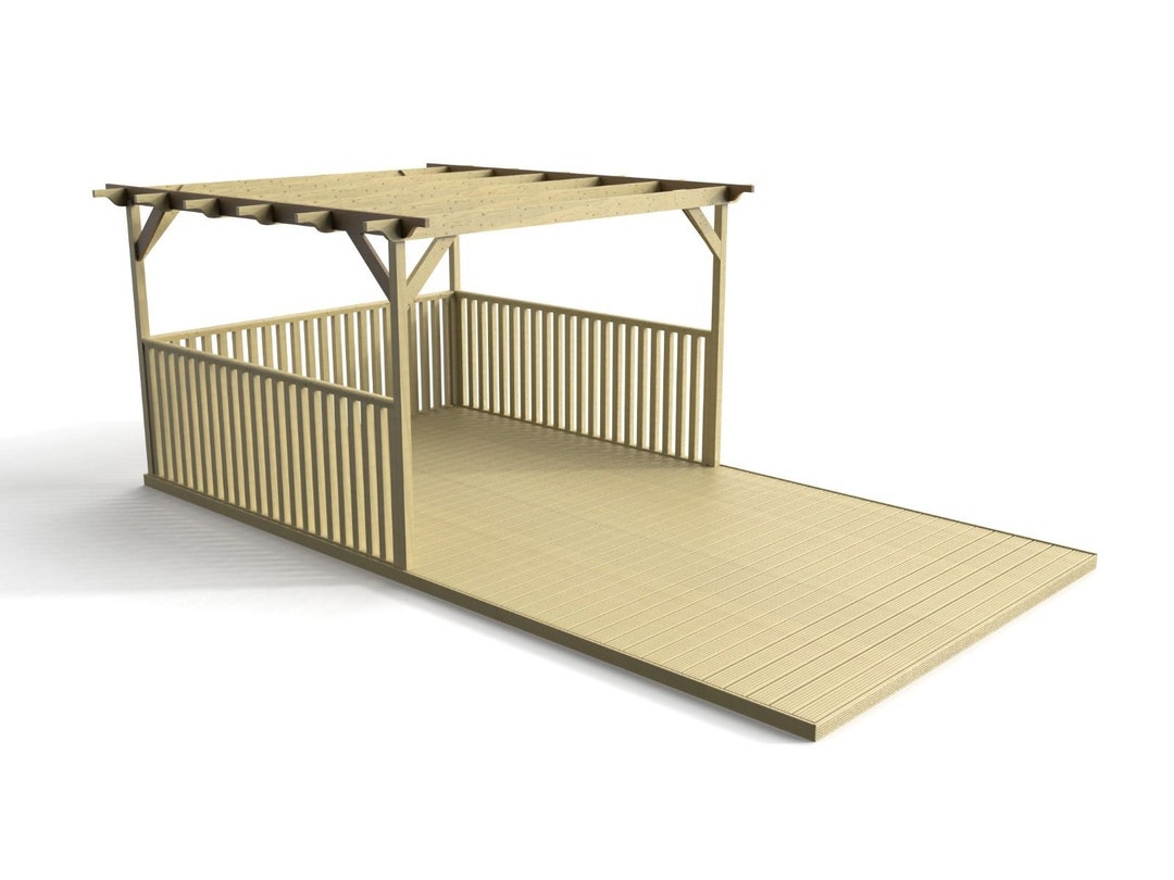 Rectangular Pergola and Decking Kit With Balustrade V.3 - Etsy