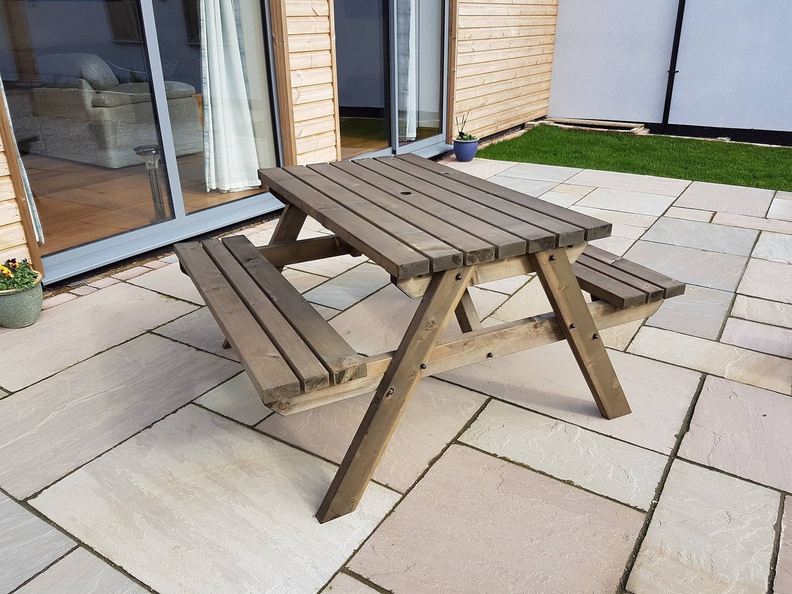 Wooden Pub Style Bench Traditional Garden Picnic Table and - Etsy UK