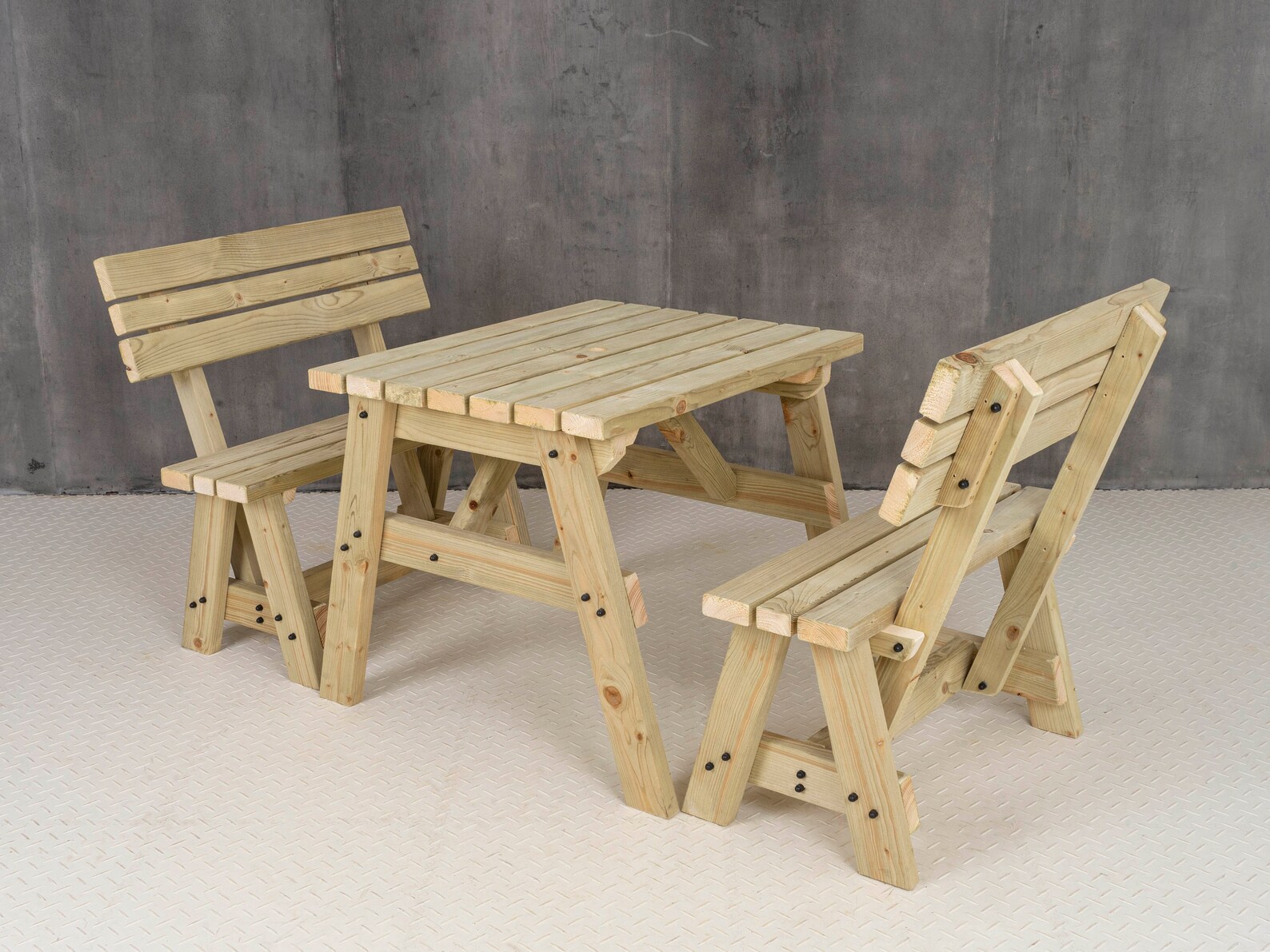 Wooden Picnic Table and Bench Set With Back-rest Victoria - Etsy UK