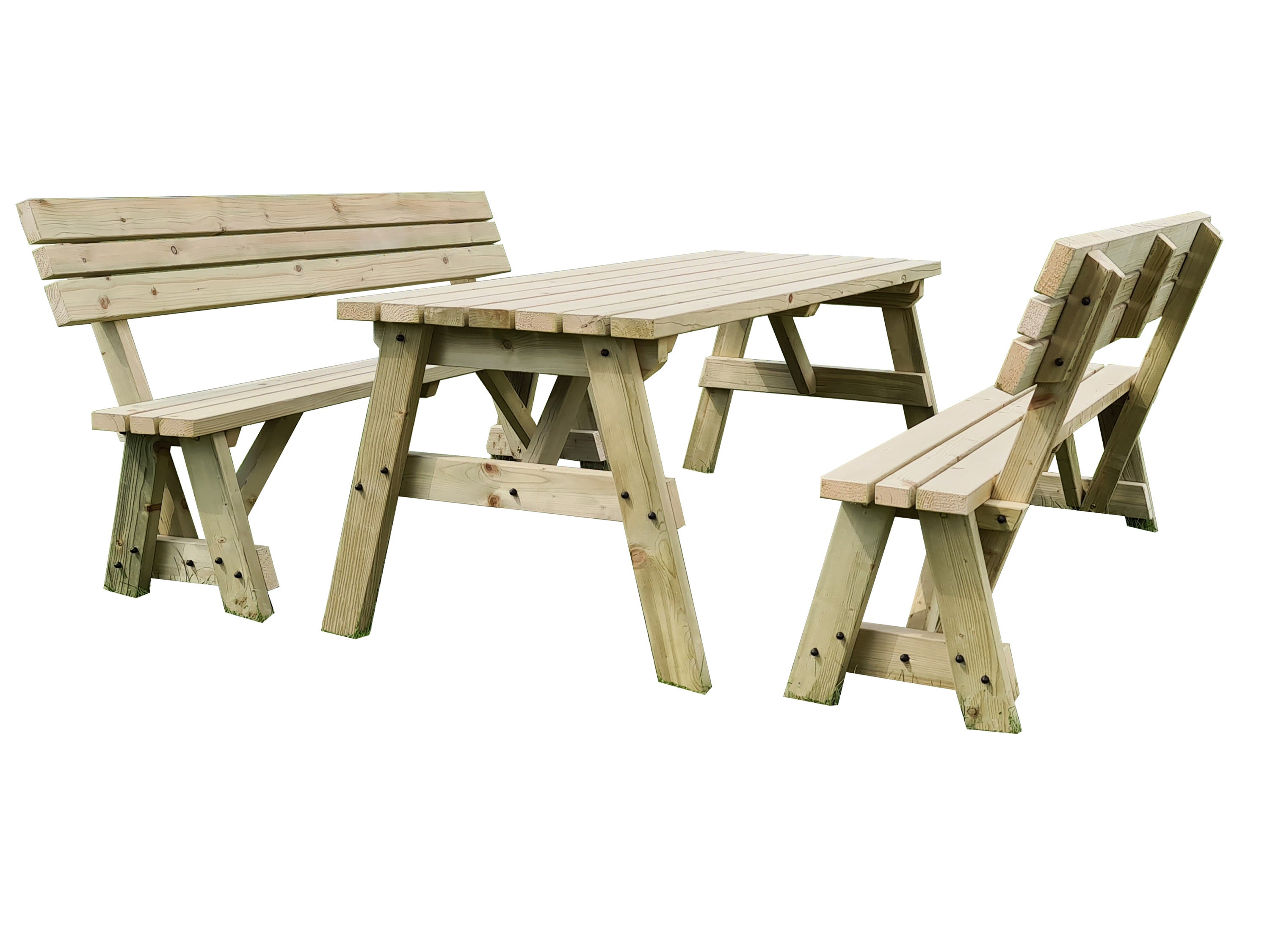 Wooden Picnic Table and Bench Set With Back-rest Victoria - Etsy UK