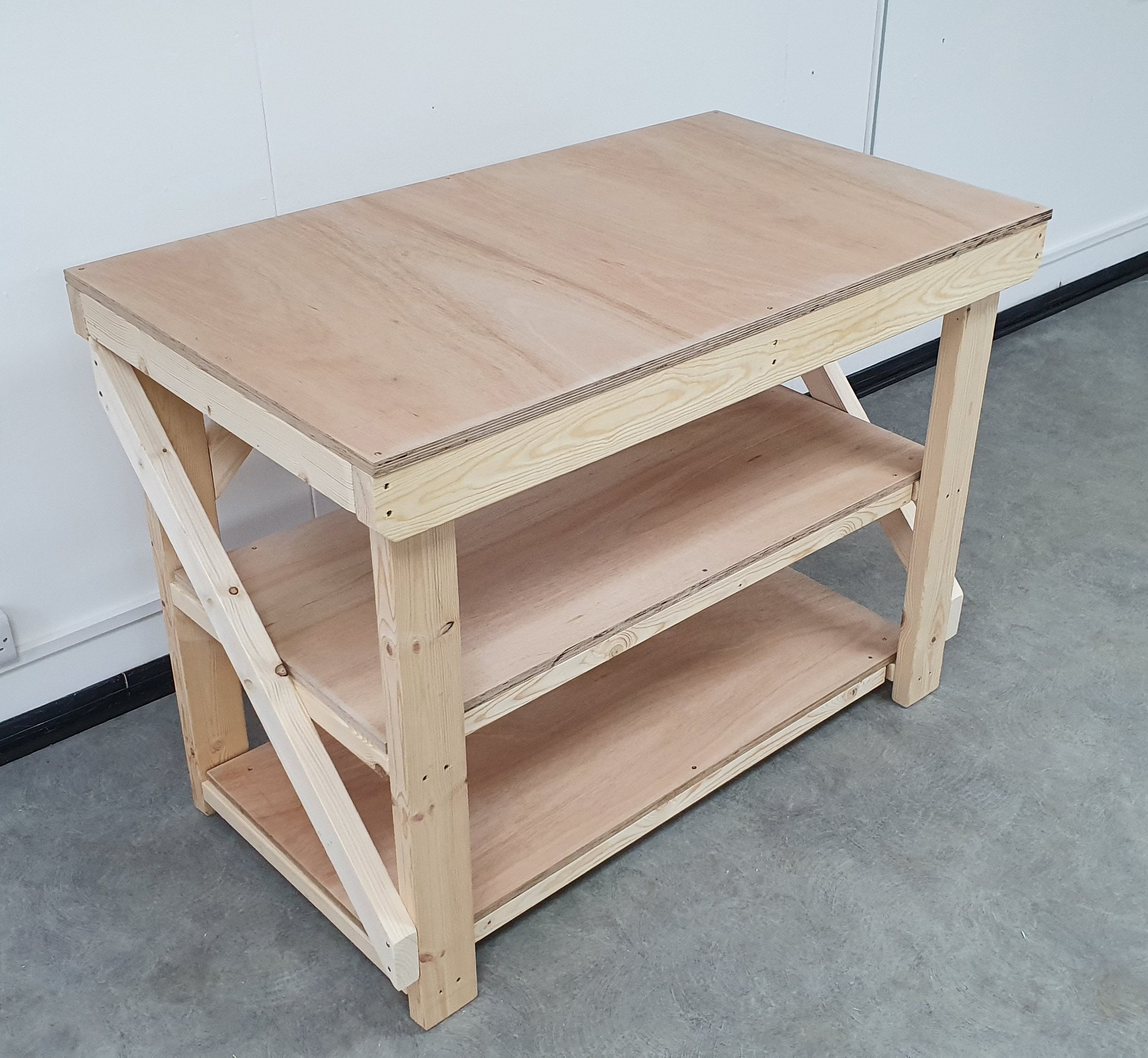 Wooden Workbench 18mm Eucalyptus Hardwood Ply Top With Two - Etsy