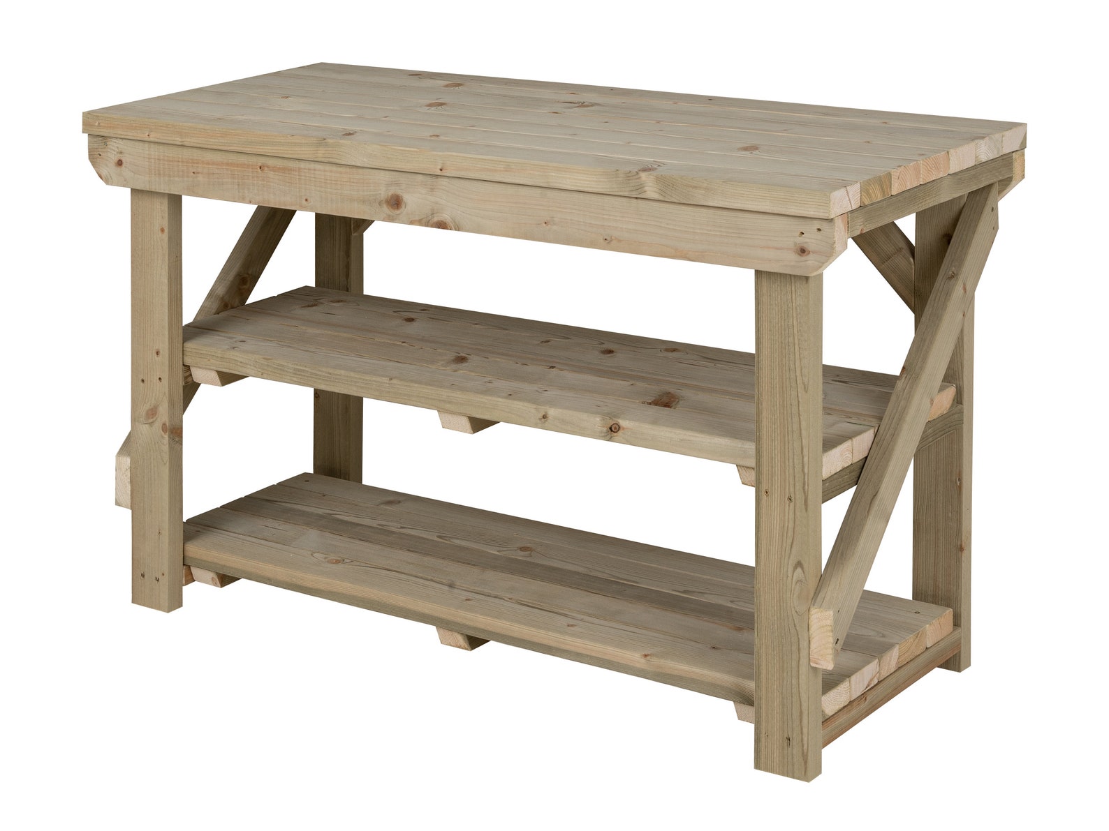 Wooden Indoor/outdoor Workbench With Double Shelf - Etsy UK