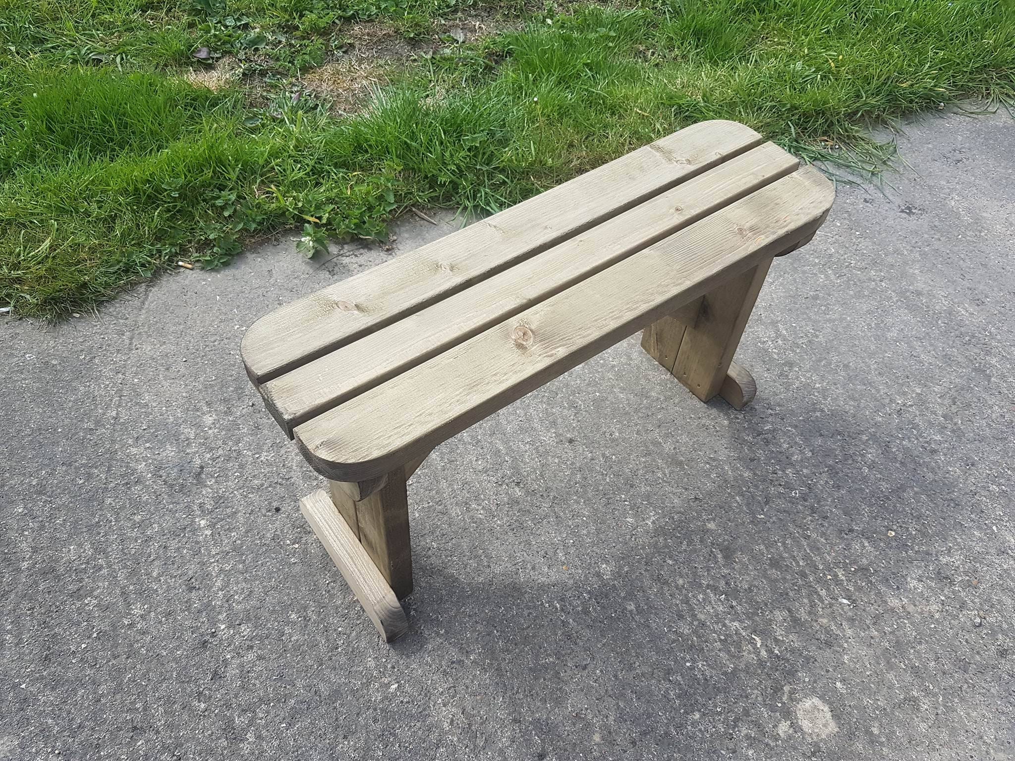 Wooden Garden Fence Bench Hollies Rounded Seating - Etsy UK