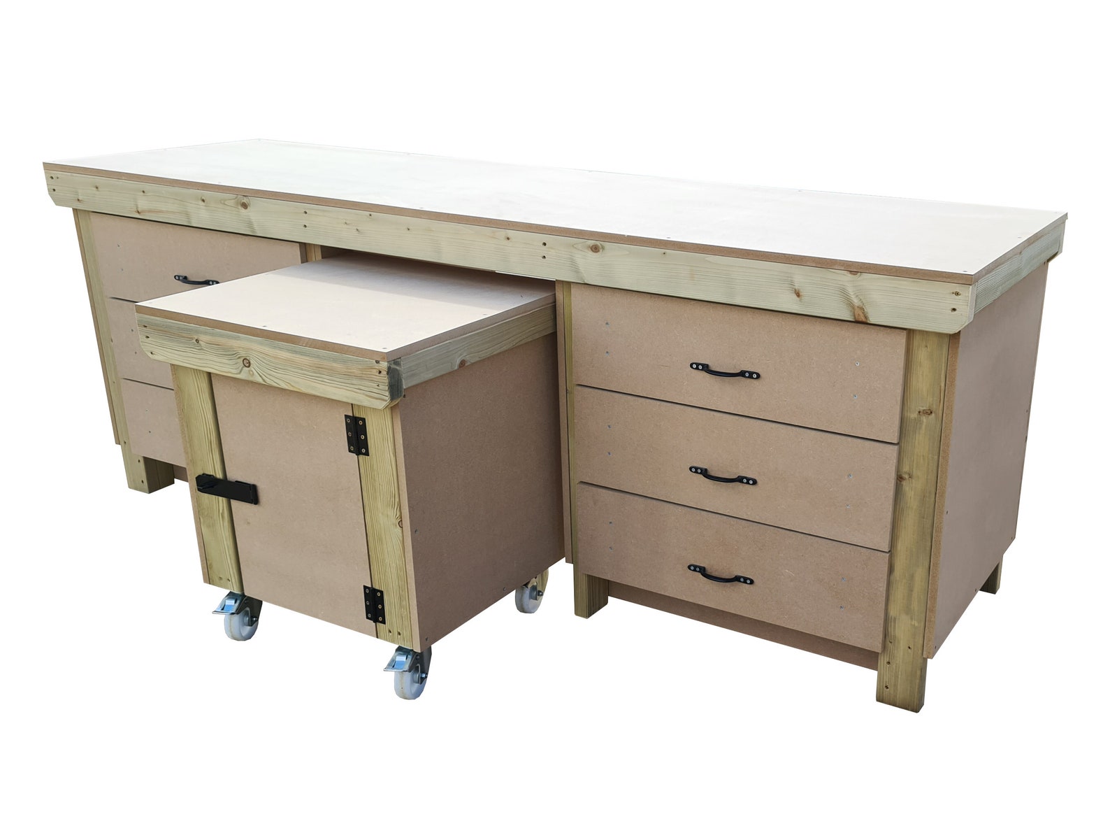 Workbench Wooden 18mm MDF Top With Drawers and Functional - Etsy