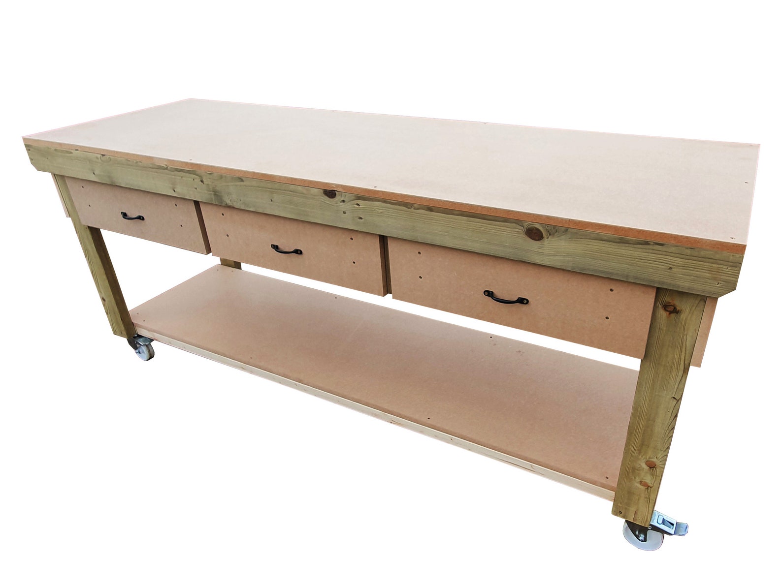 Wooden MDF Top Workbench With Drawers Industrial Heavy-duty - Etsy UK