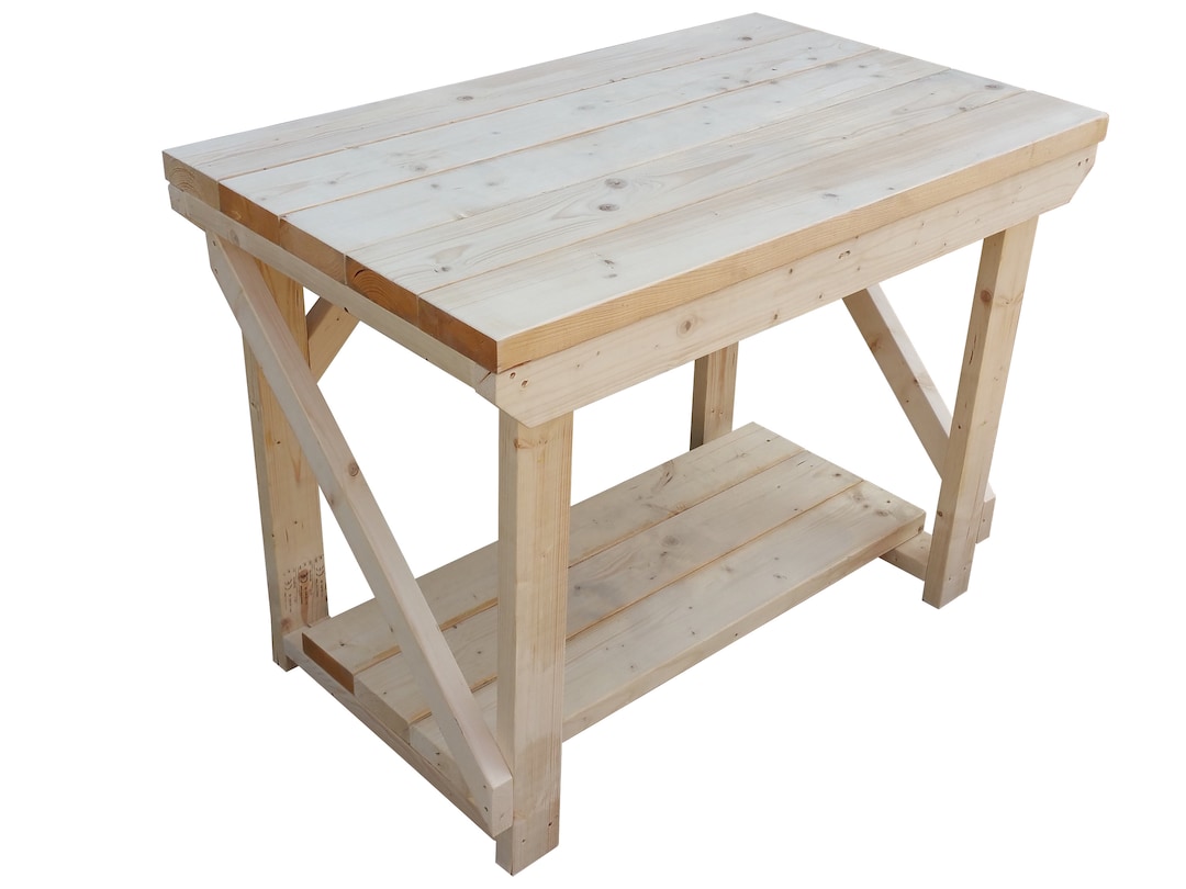 Wooden Workbench Made of Super Heavy Duty Timber, 3ft to 6ft in Length ...