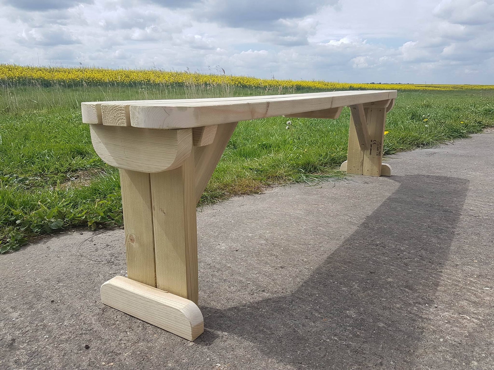 Wooden Garden Fence Bench Hollies Rounded Seating - Etsy UK