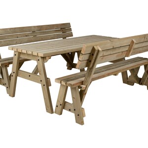 Wooden Picnic Table and Bench Set With Back-rest, Victoria - Etsy UK