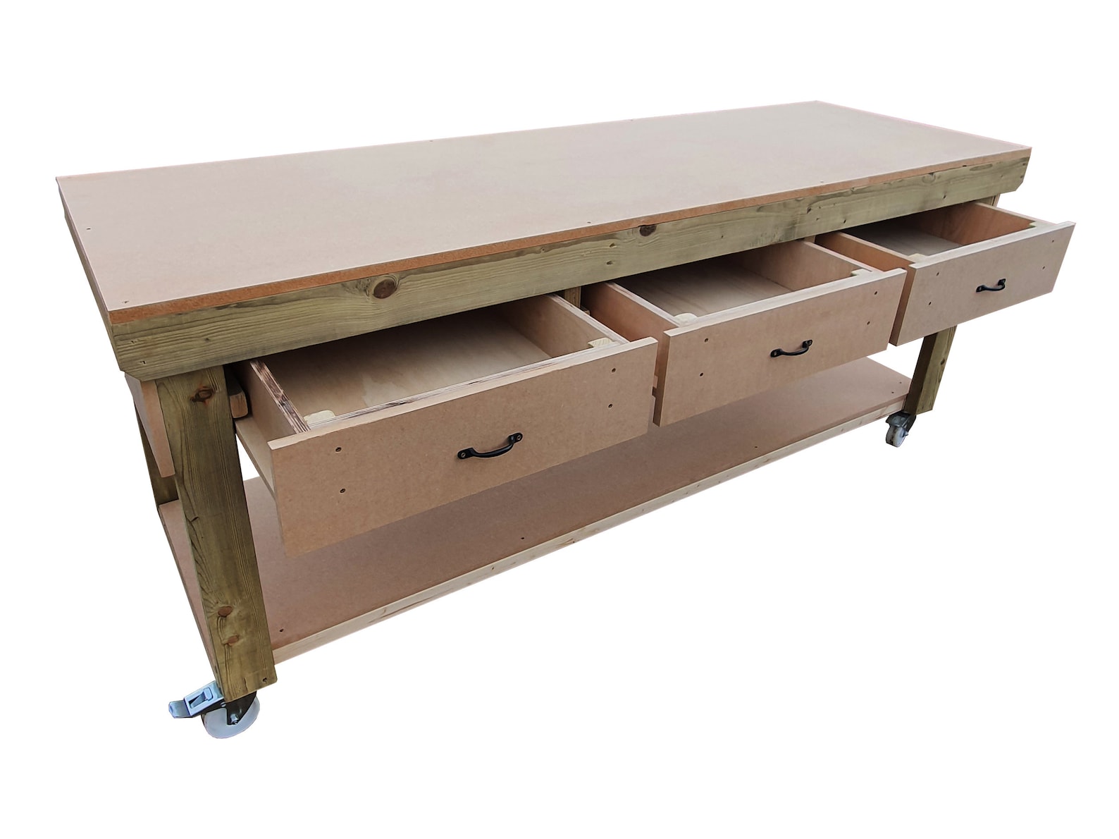 Wooden MDF Top Workbench With Drawers Industrial Heavy-duty - Etsy UK