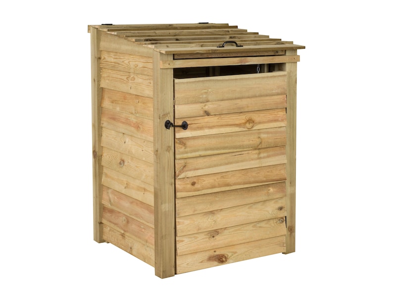 Wooden Wheelie Bin Store, Outdoor Garden Dustbin Waste Cupboard Shed ...