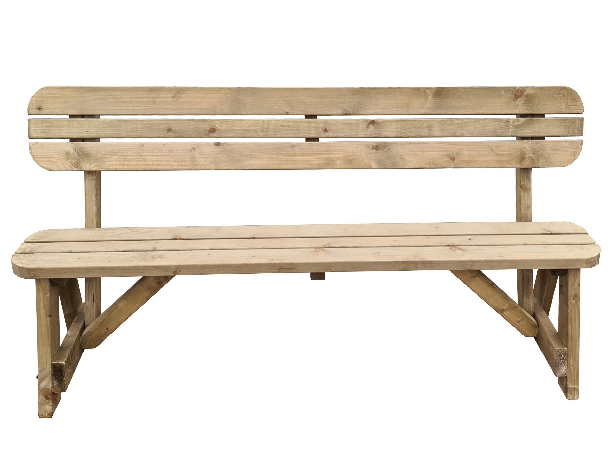 Wooden Rounded Fence Bench With Back-rest Victoria - Etsy UK