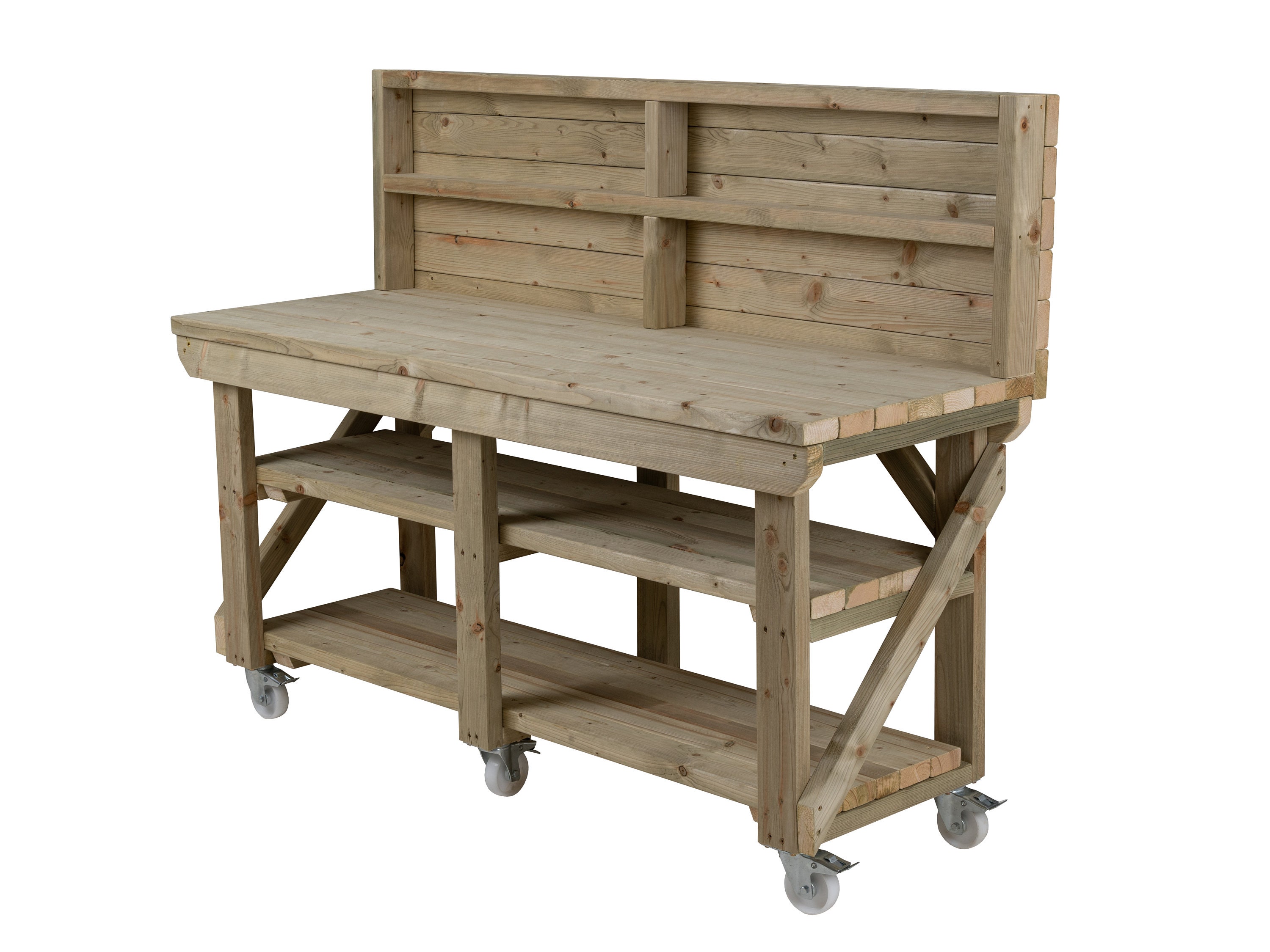 Wooden Indoor/outdoor Workbench With Back Panel and Double - Etsy UK