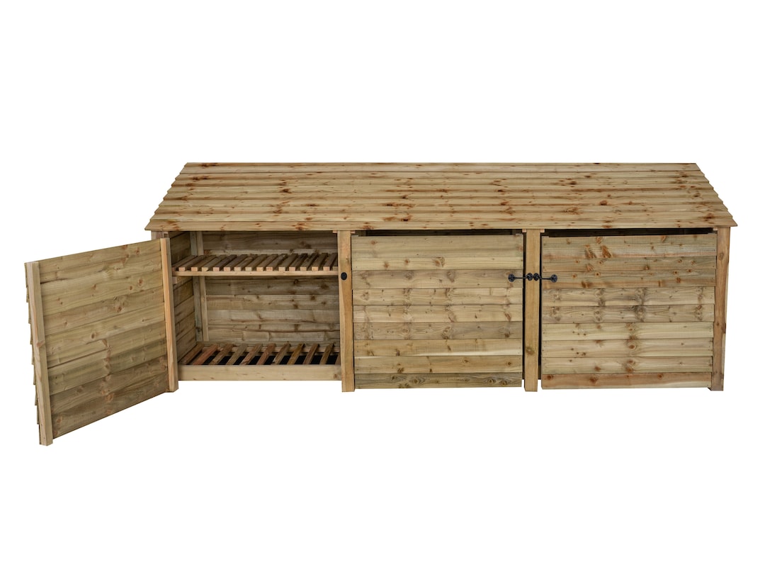 4ft Wooden Log Store With Doors: Pressure-treated Firewood Storage - Etsy