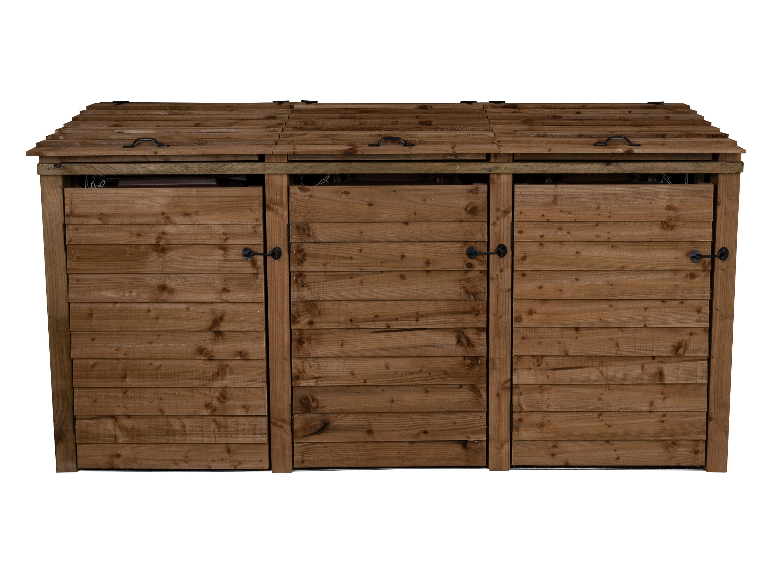 Wooden Wheelie Bin Store, Outdoor Garden Dustbin Waste Cupboard Shed ...