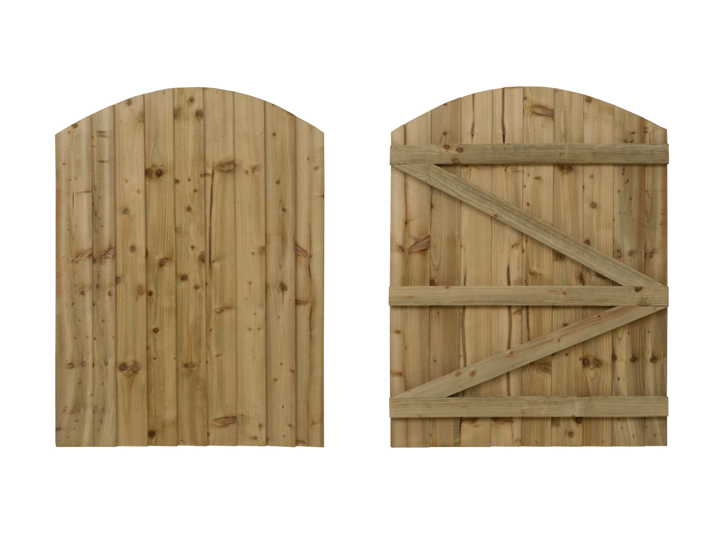 Featheredge Arch Top Wooden Garden and Side Gates (v3) Light Green ...