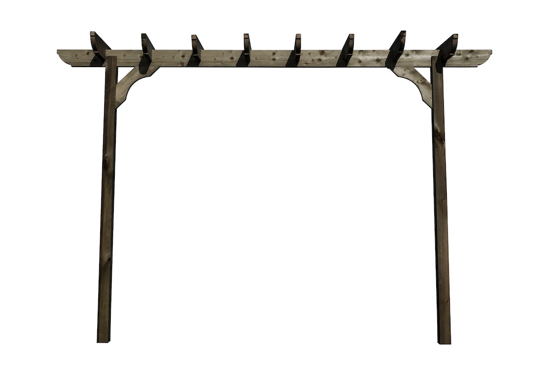 Wooden Corbel Single Beam Pergola, Plant Climbing Arbour - Sculpted ...