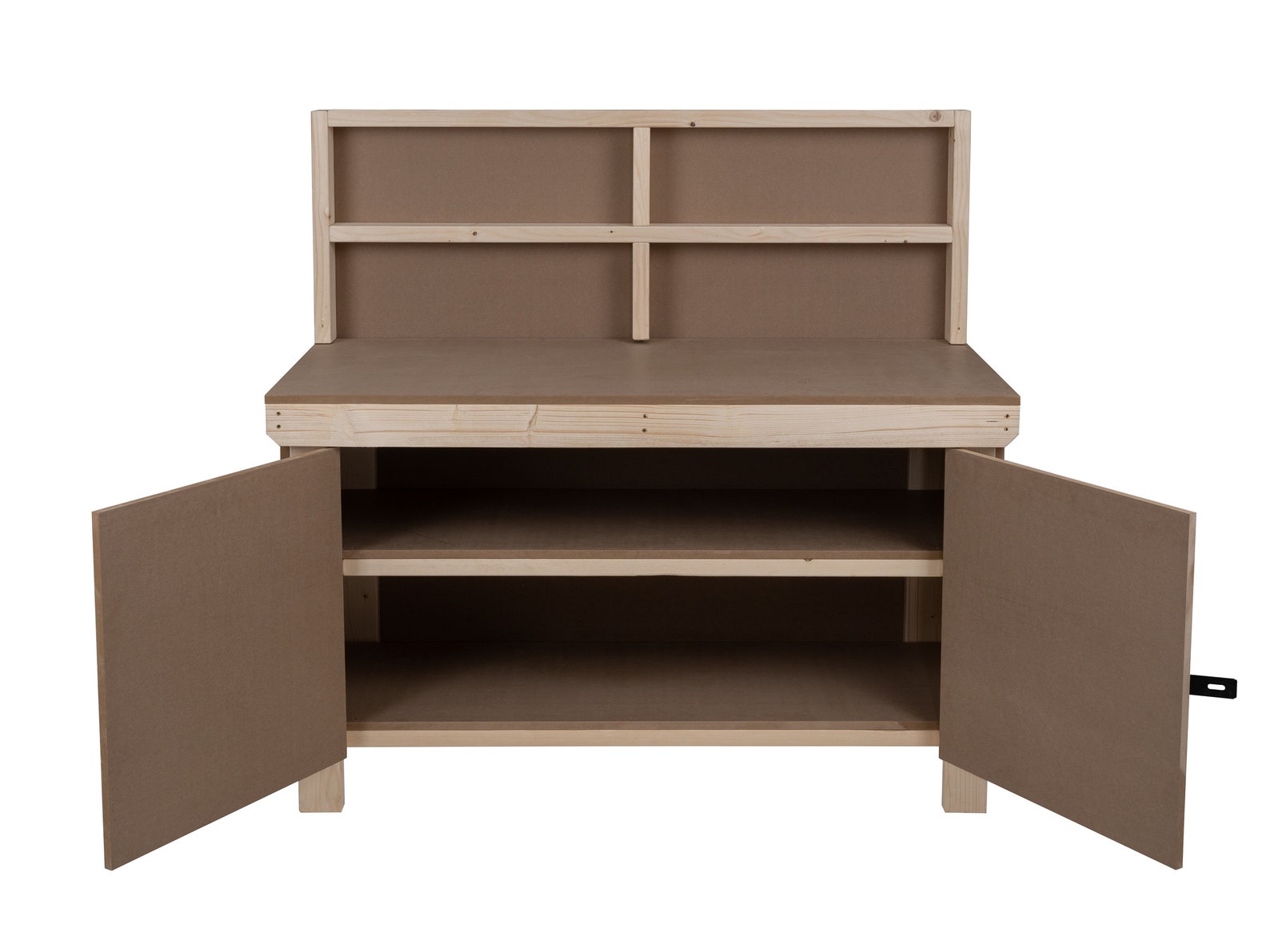 Wooden MDF Workbench With Lockable Cupboard and Back Panel - Etsy UK