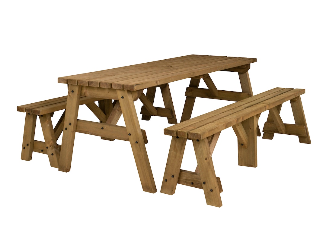 Wooden Picnic Table and Bench Set, Victoria - Etsy UK