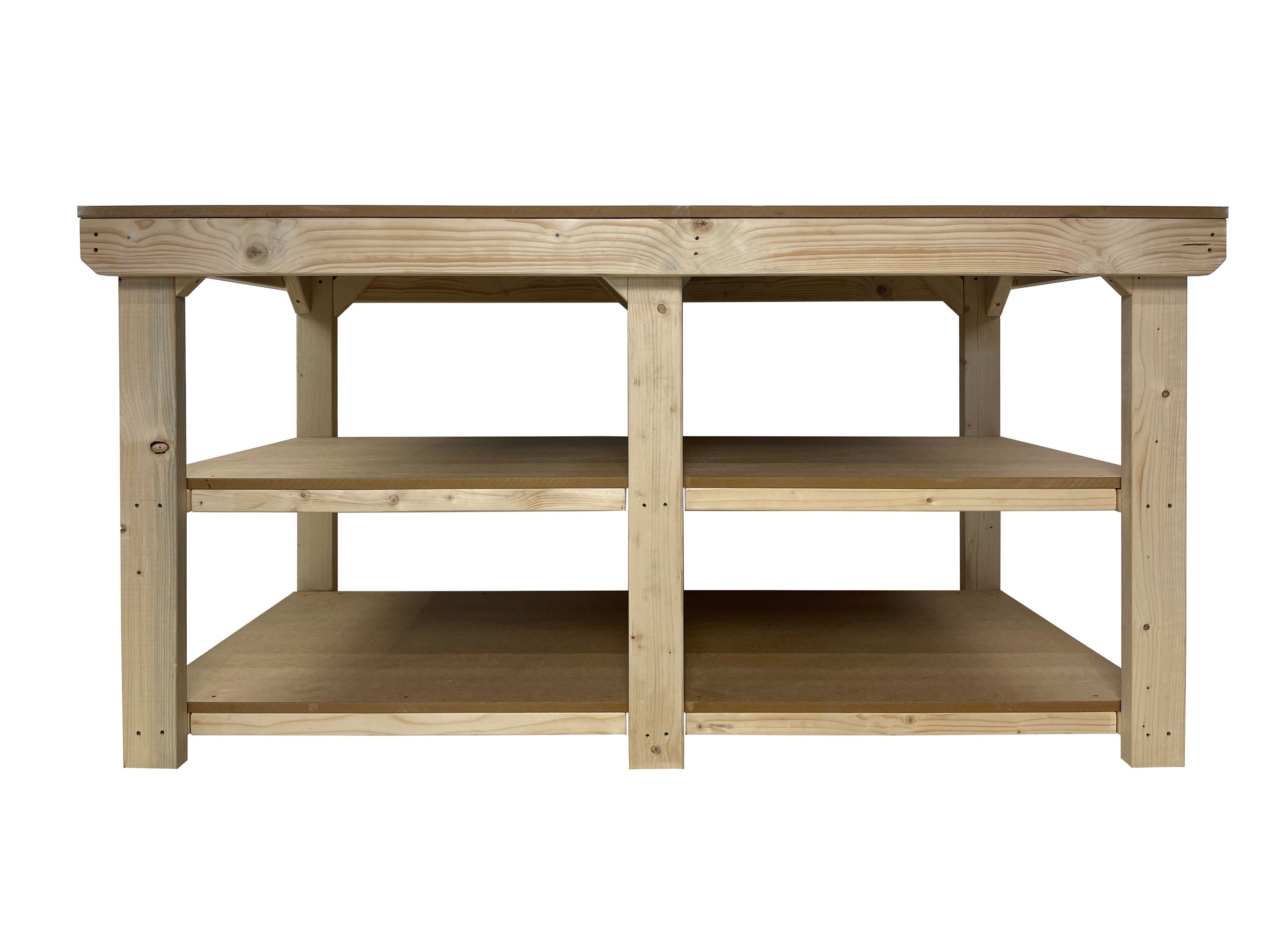 Wooden MDF Workbench With Two Shelfs 4ft to 8ft Length 4ft - Etsy