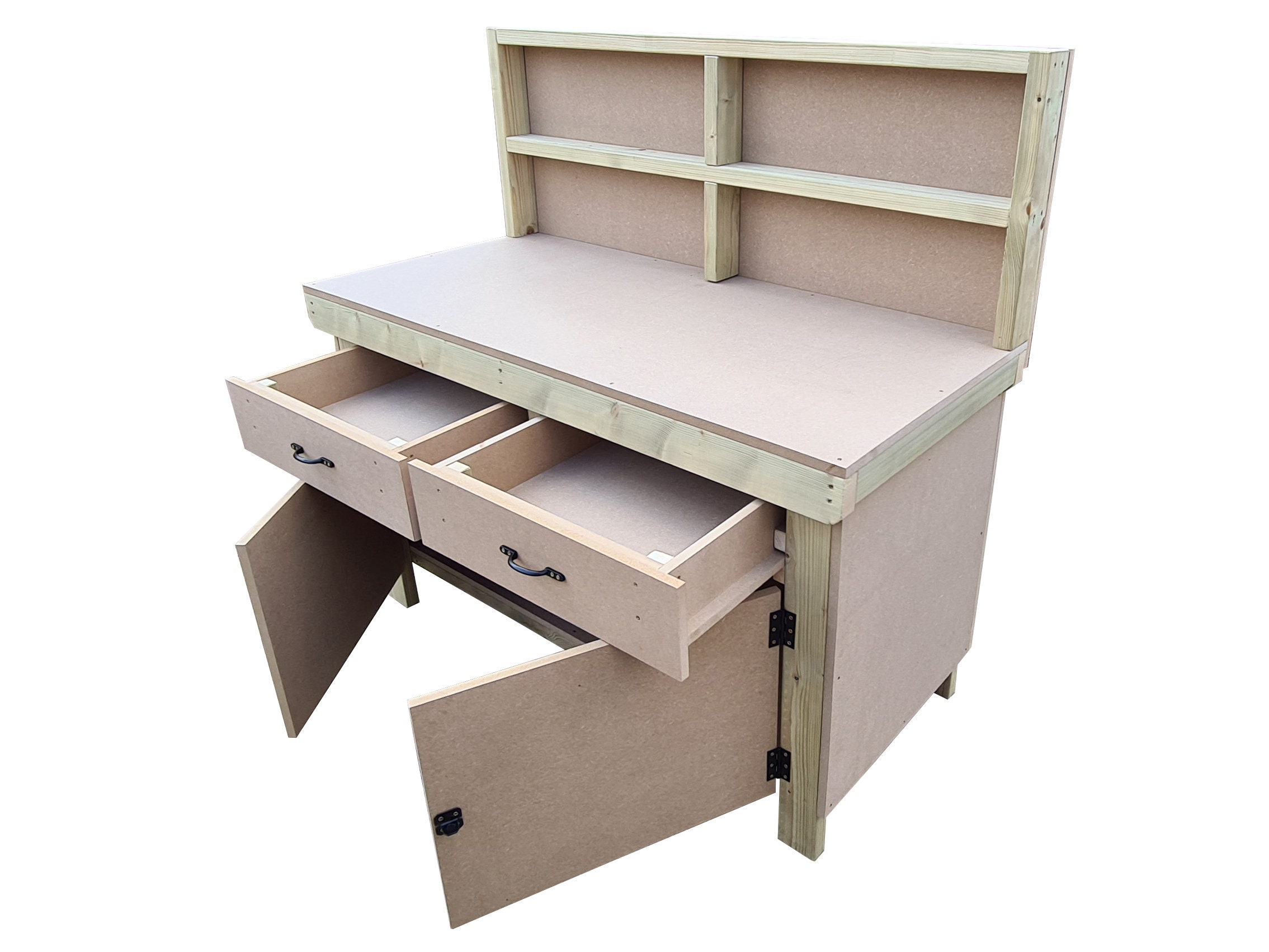 Workbench Wooden 18mm MDF Top Storage Table With Lockable - Etsy UK