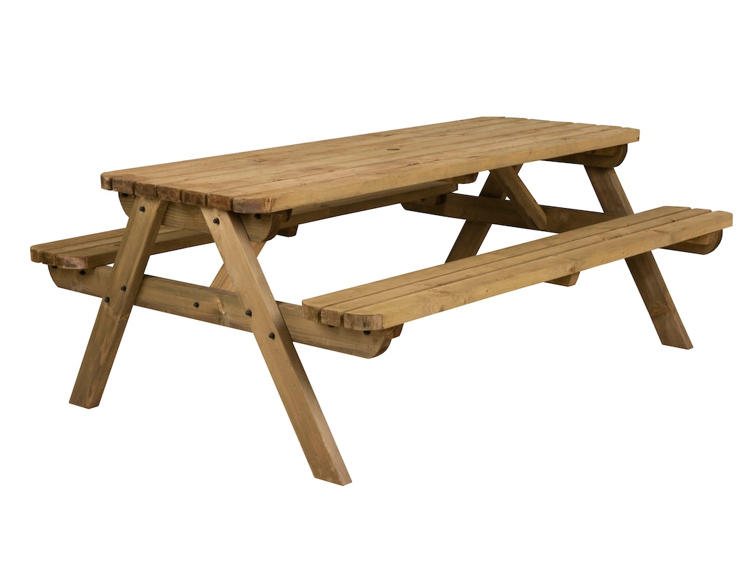 Wooden Pub Style Bench, Traditional Garden Picnic Table and Bench ...