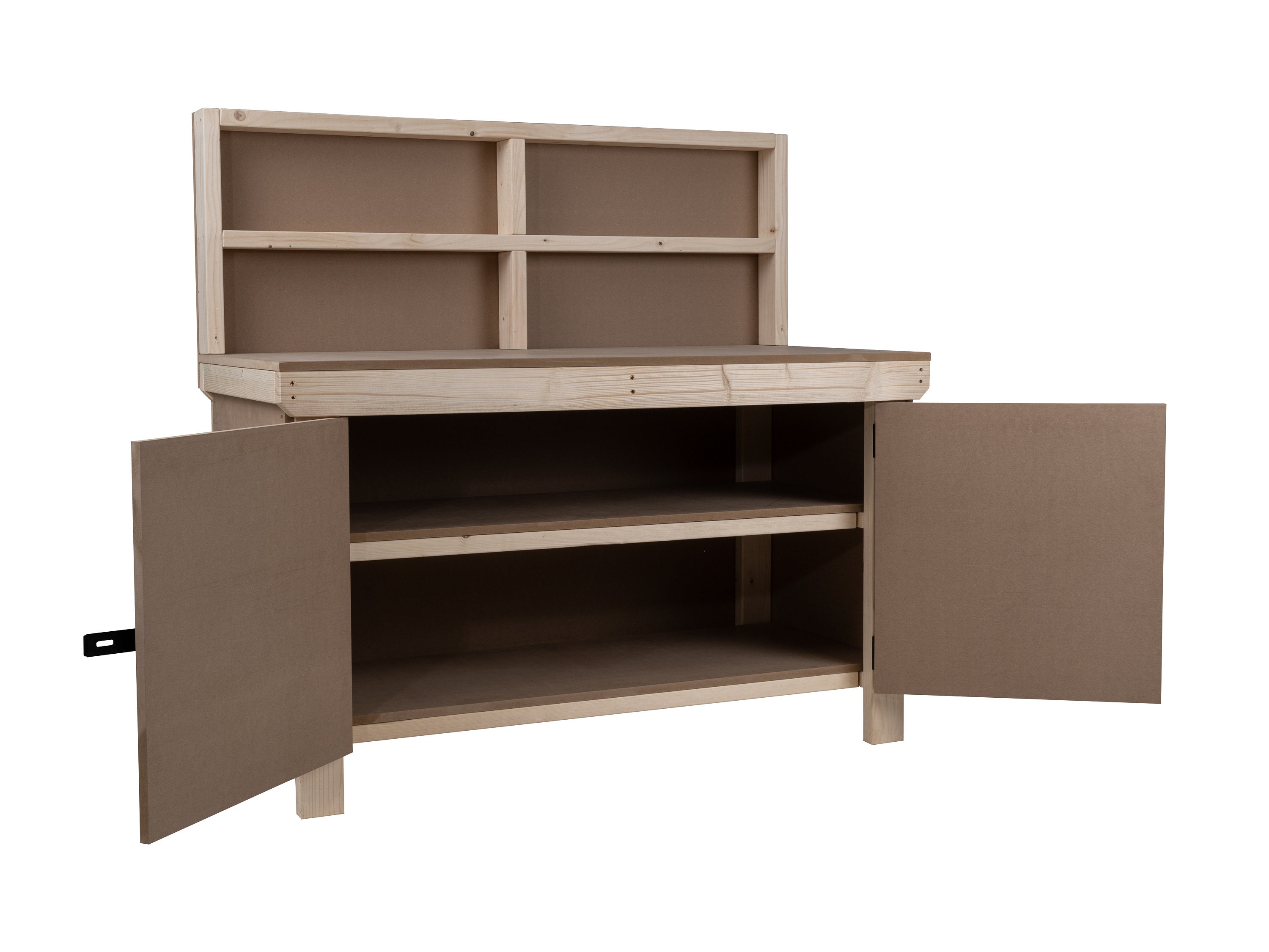 Wooden MDF Workbench With Lockable Cupboard and Back Panel - Etsy UK