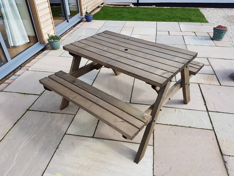 Wooden Pub Style Bench Traditional Garden Picnic Table and - Etsy UK