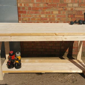 Wooden Workbench Made of Super Heavy Duty Timber, 3ft to 6ft in Length ...