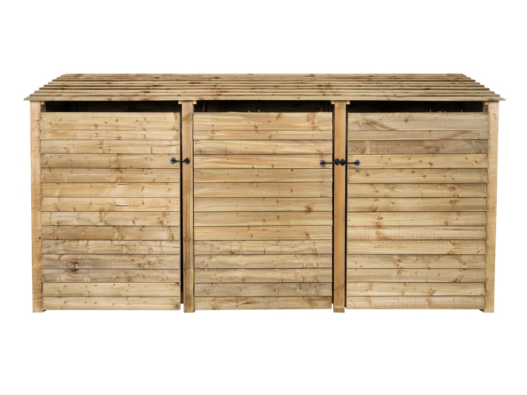 Wooden Log Store 6ft With Doors, Firewood Storage Width 3350mm X Height ...