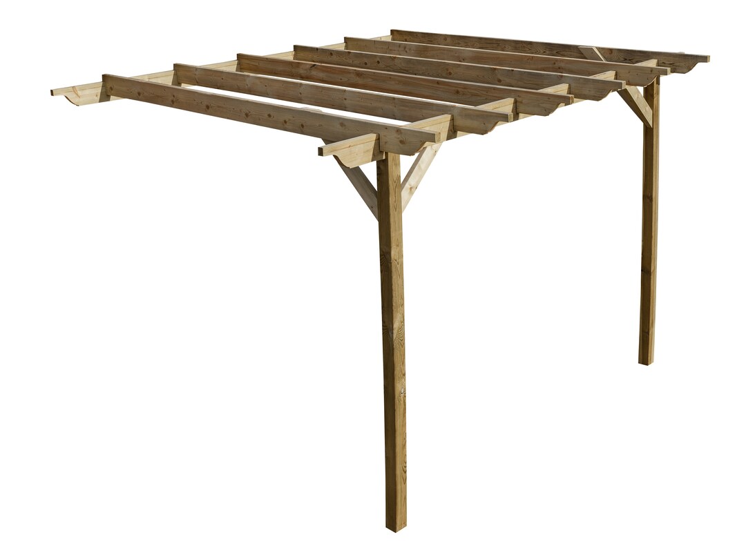 Wooden Lean-to Garden Pergola Kit - Sculpted Pinewood Design - Etsy UK