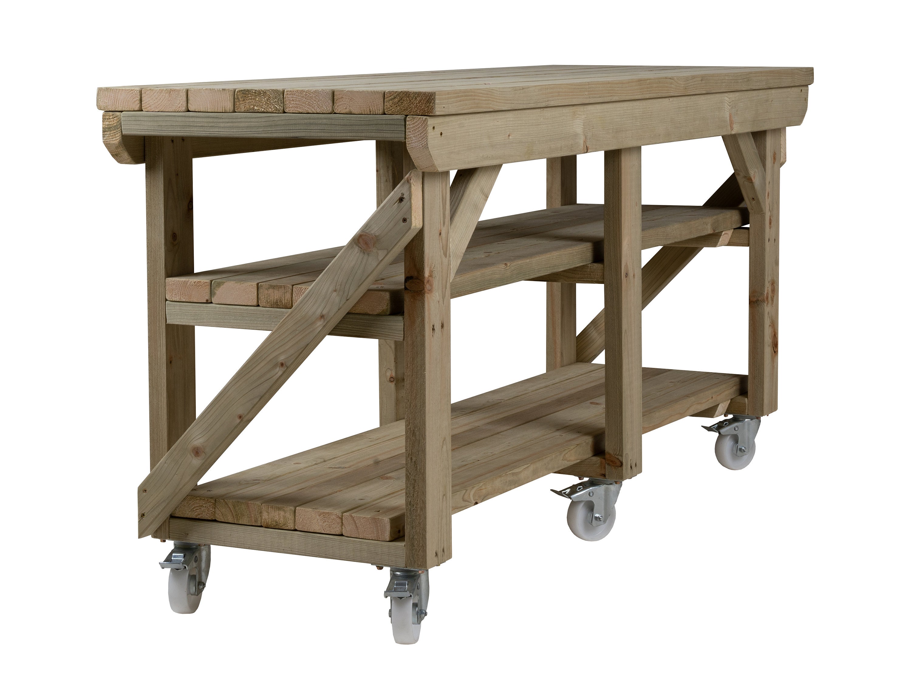 Wooden Indoor/outdoor Workbench With Double Shelf - Etsy UK