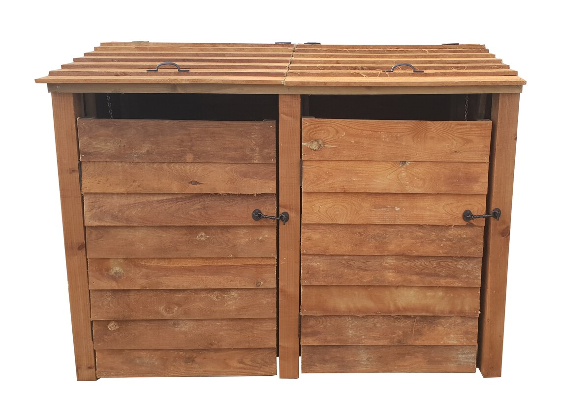 Wooden Wheelie Bin Store Outdoor Garden Dustbin Waste - Etsy UK