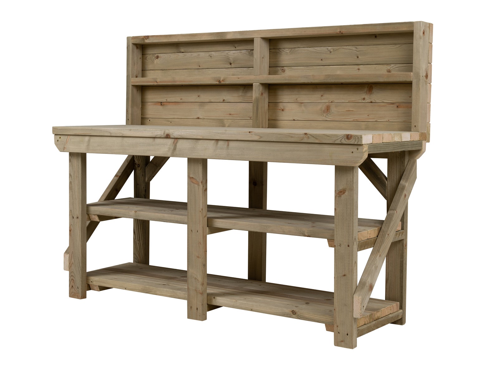 Wooden Indoor/outdoor Workbench With Back Panel and Double - Etsy UK