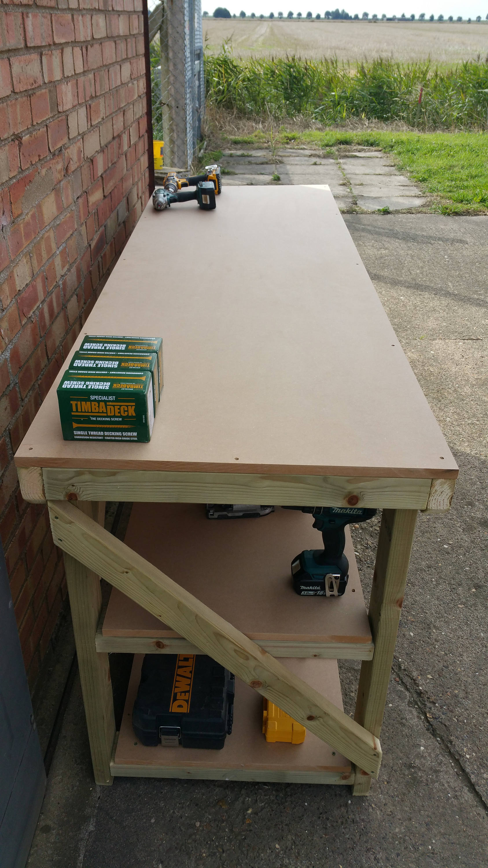 Wooden Workbench 18mm MDF Top Double Shelf - Etsy UK