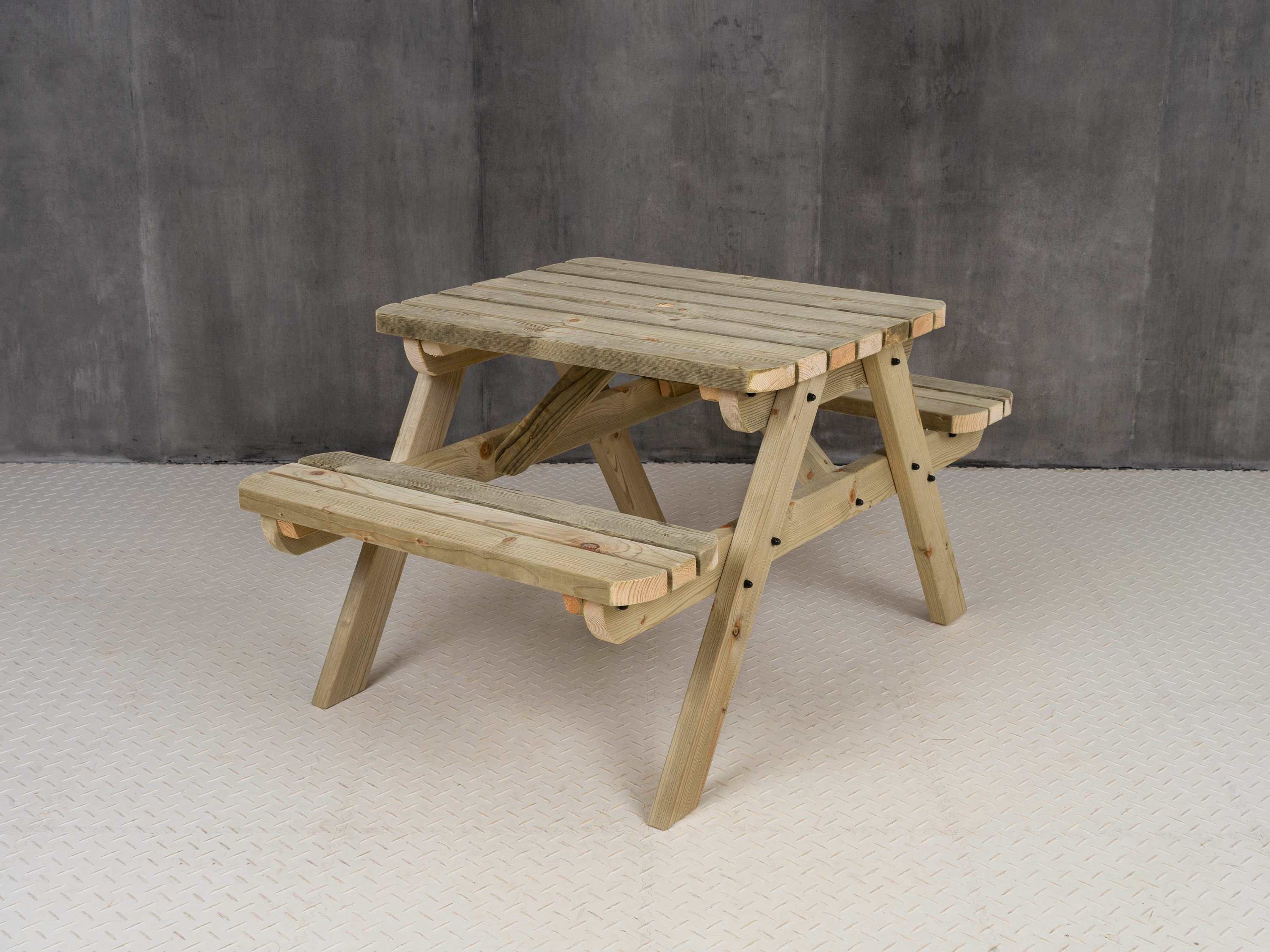 Wooden Pub Style Bench Traditional Garden Picnic Table and Bench Fortem Rounded Etsy