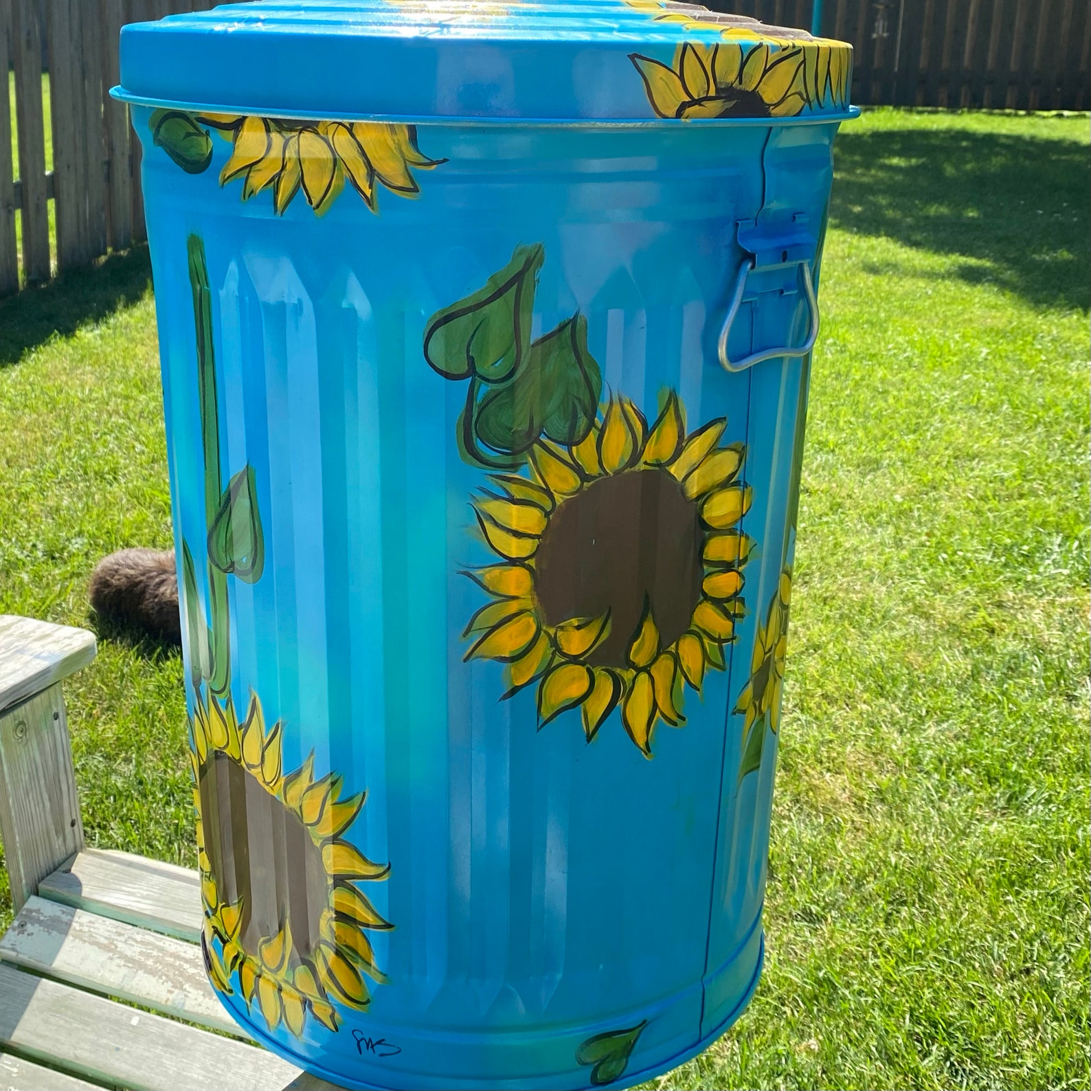 Hand Painted 20gal. Garbage/trash Cans 23 X 17 - Etsy