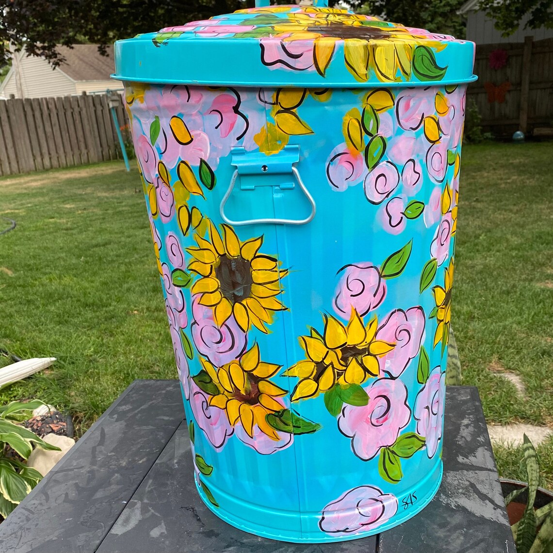 Hand Painted 20gal. Garbage/trash Cans 23" X 17" - Etsy