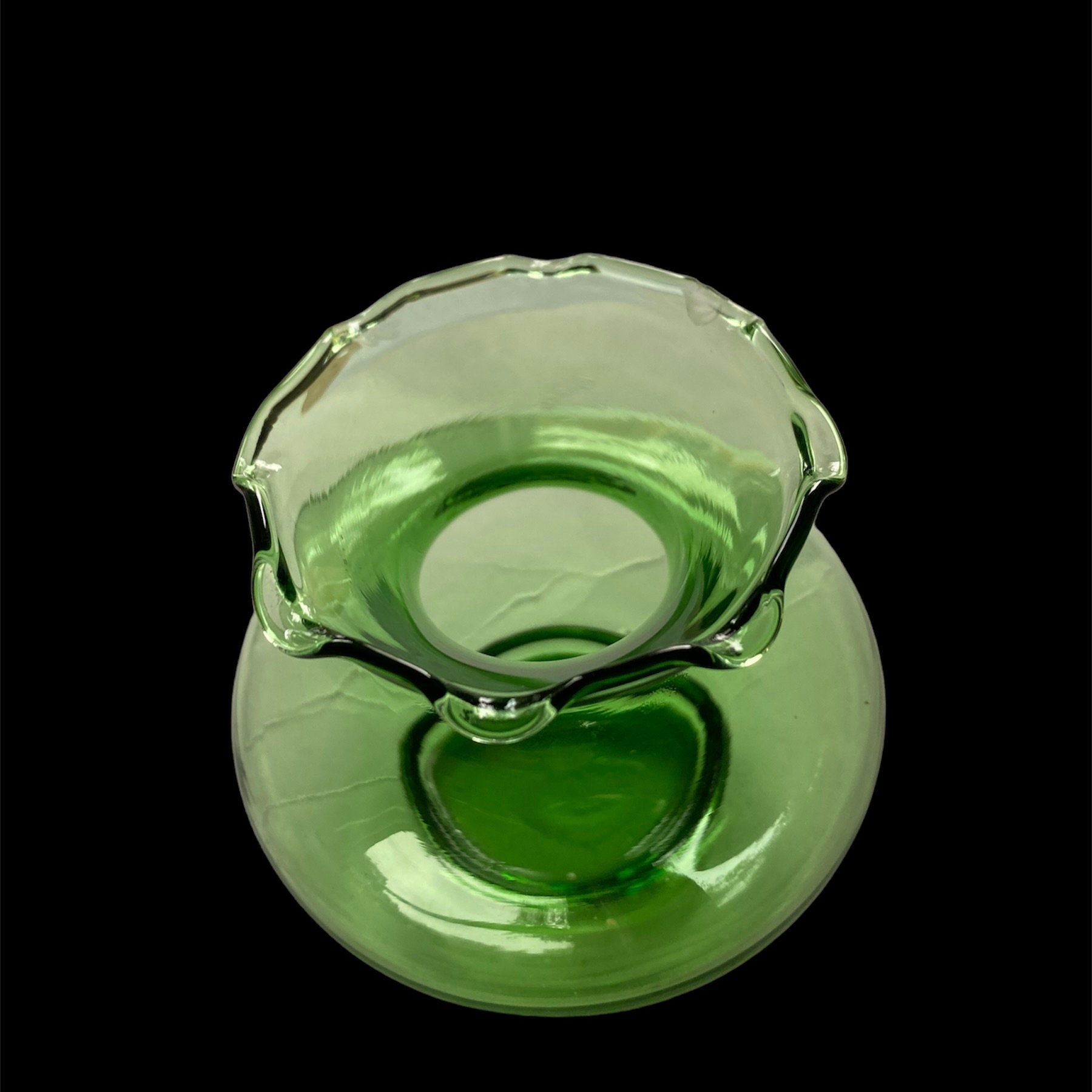 Vintage Green Depression Glass Dish And/or Vintage Green Vase - Etsy