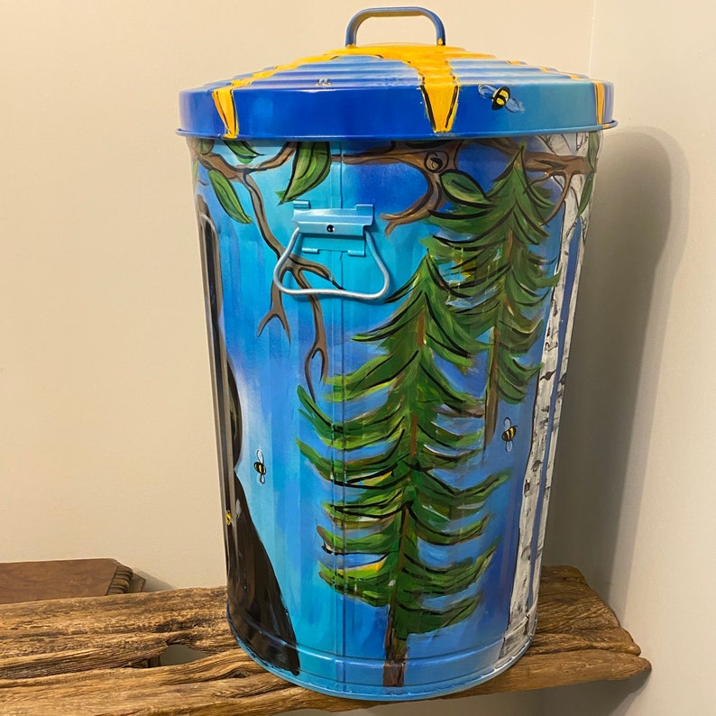 Hand Painted 20 Gal. Metal Garbage Cans - Etsy