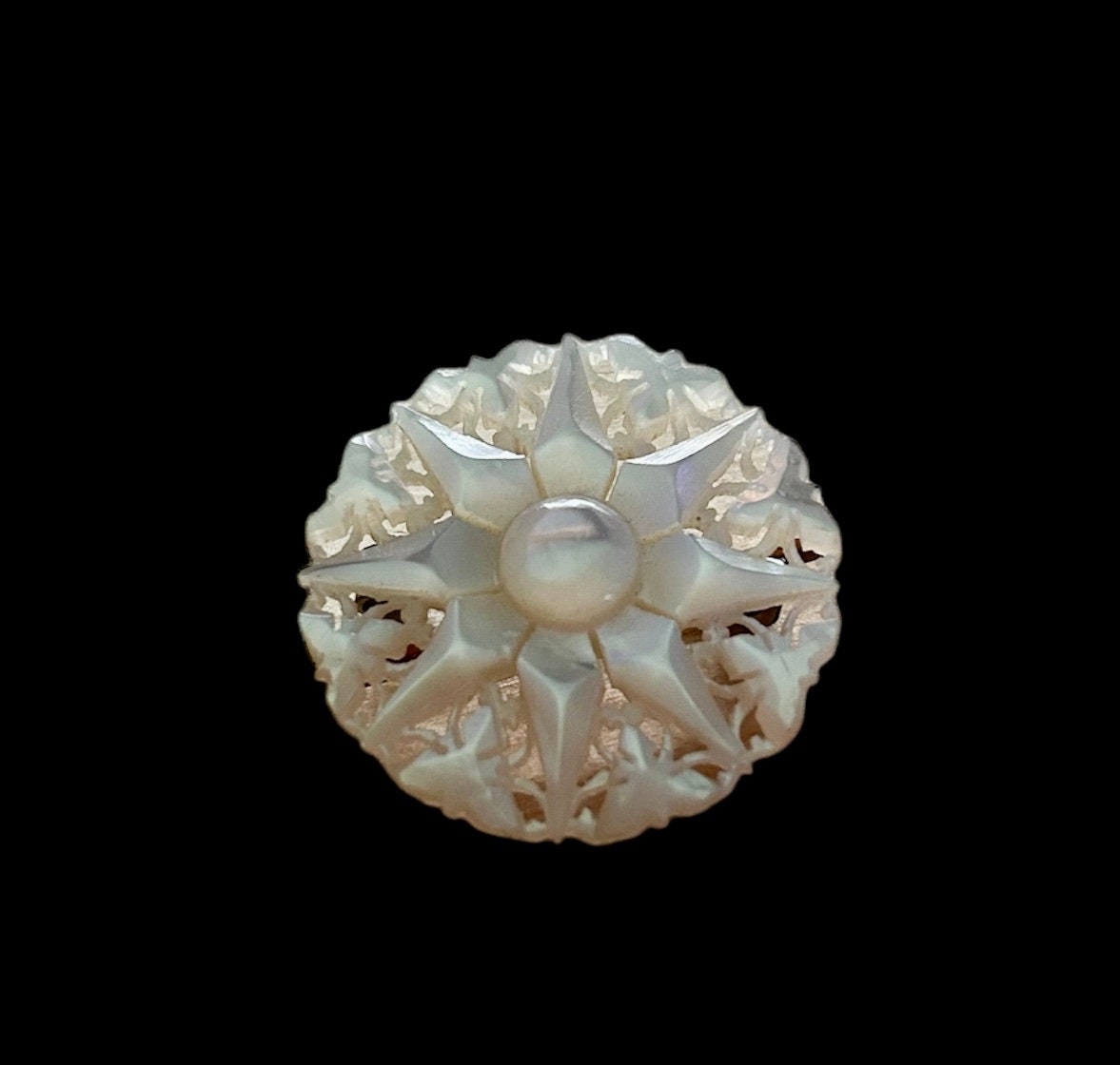 Pink Diamond Paperweight OR Mother of Pearl Carved Pin Brooch OR Green ...