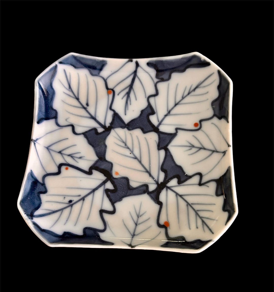 Vintage Hand Painted Asian Porcelain Square Dish 8" X 8" OR Hall's Tea ...