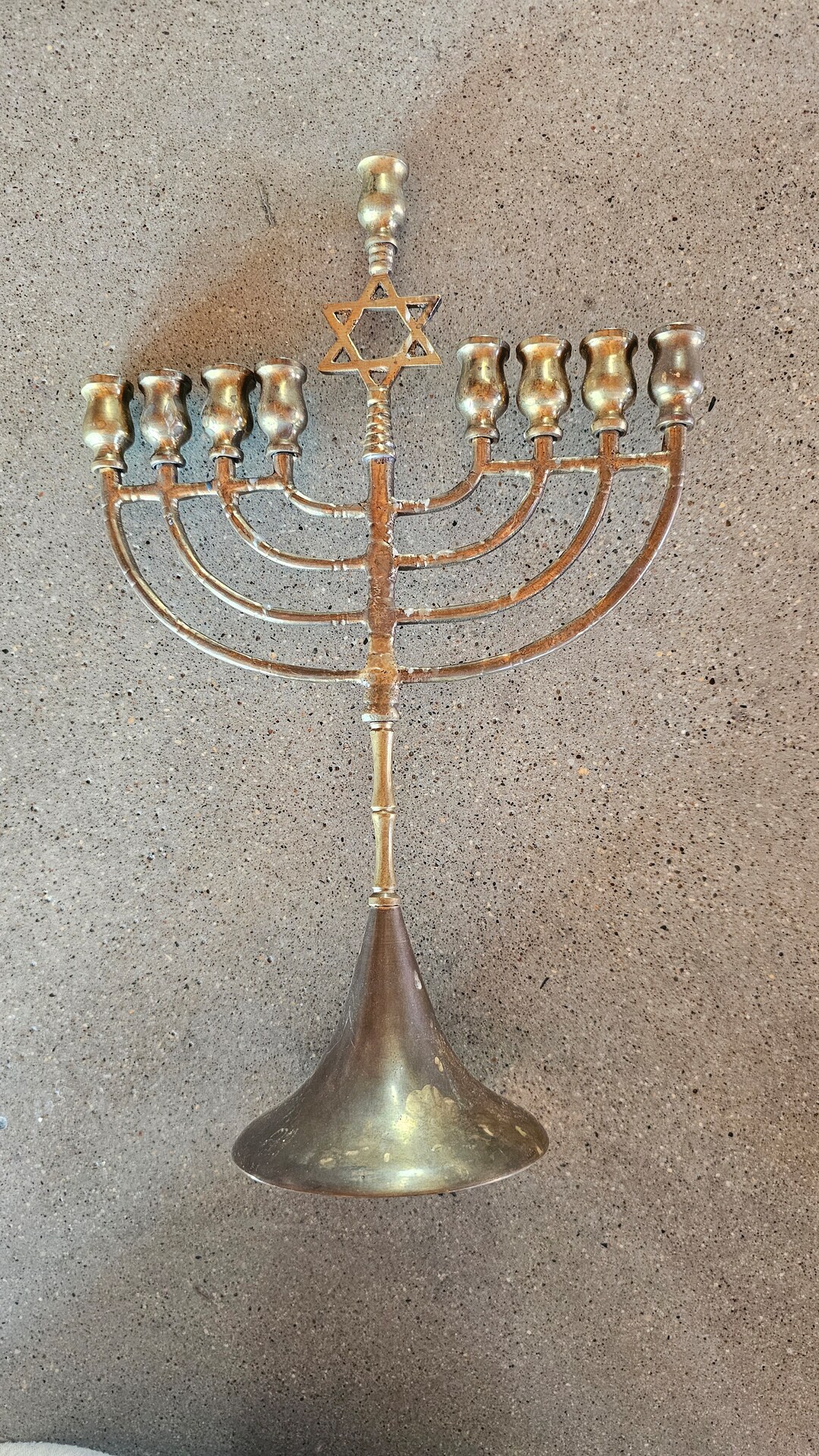 Vintage Brass Menorah Star of David - Etsy