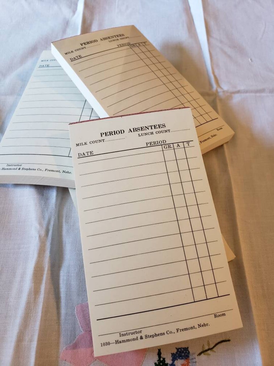 Vintage New School Absentee Notepad, Milk Count, Lunch Count, Notepad ...