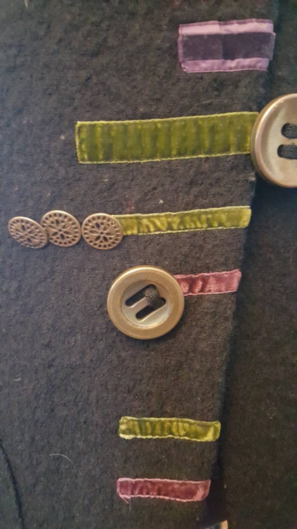 Ladies black wool boho jacket. Button / snap front | Etsy